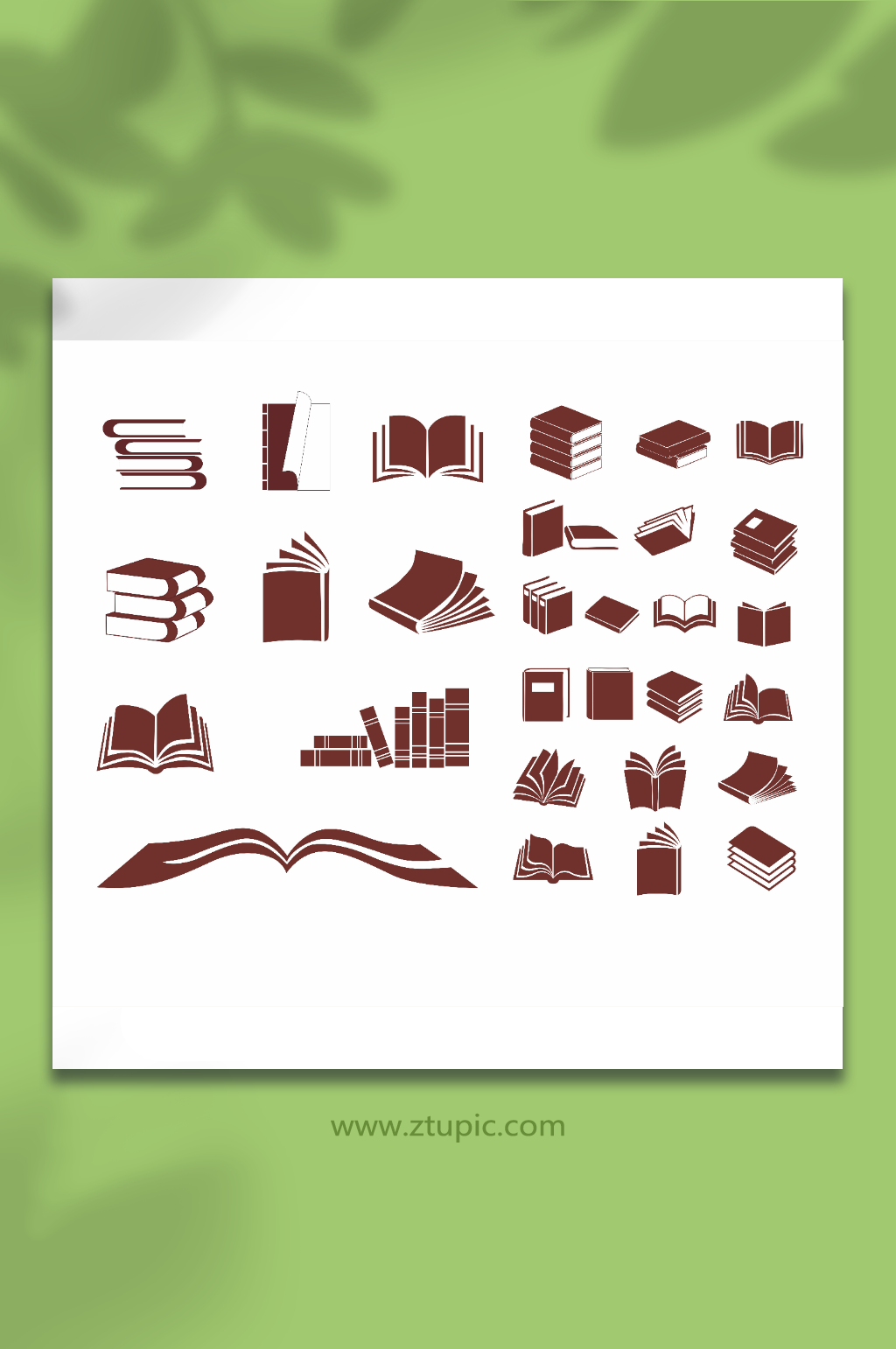 矢量书本装饰图书素材下载-众图网