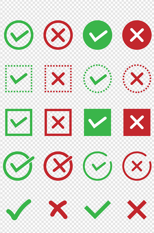 对错正确错误对勾对号符号扁平图标免扣元素模板下载-编号4144105-众图网
