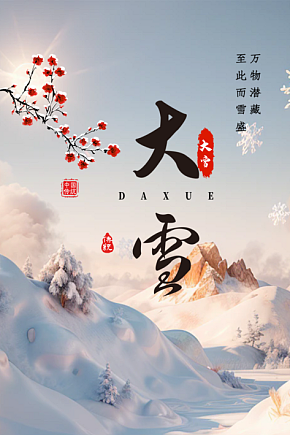二十四节气大雪宣传海报素材下载-众图网