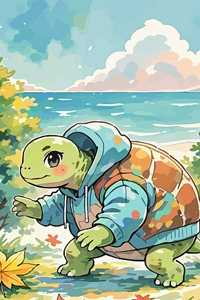 乌龟矢量插画图形素材下载-众图网