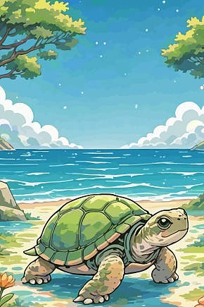 乌龟矢量插画图形素材下载-众图网