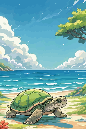 乌龟矢量插画图形素材下载-众图网