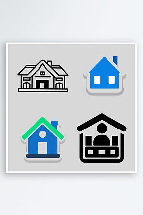 房屋主题矢量风格免抠图元素模板下载-编号6781846-众图网