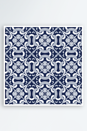 复古花纹古典欧式底纹对称瓷砖矢量背景素材下载-众图网