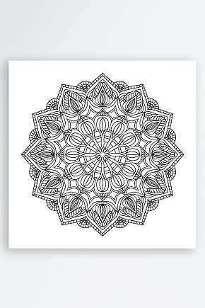 曼陀罗花纹矢量图案素材下载-众图网