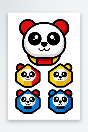 大熊猫矢量插画素材集合素材下载-众图网