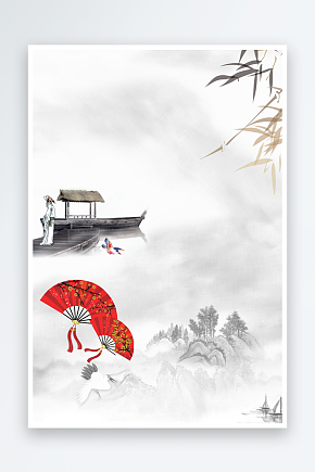 水墨风海报背景素材素材下载-众图网