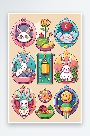 中秋节吉祥矢量吉祥元素图形素材下载-众图网