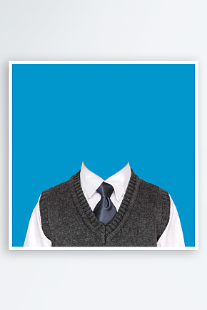 证件照学生男孩制服模板高清蓝底素材下载-众图网