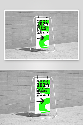 大气简约广告指引牌样机设计素材下载-众图网