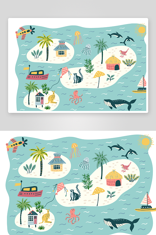 卡通地图素材_卡通地图模板_卡通地图设计图片免费下载-众图网