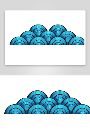 创意简约国潮浪花元素素材下载-众图网