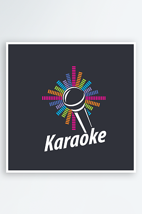 矢量酒吧KTV话筒logo标志素材下载-众图网