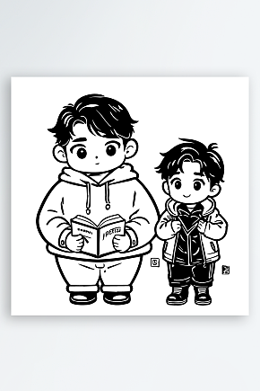 人物剪影父子插画图形素材下载-众图网