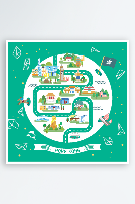 卡通地图素材_卡通地图模板_卡通地图设计图片免费下载-众图网