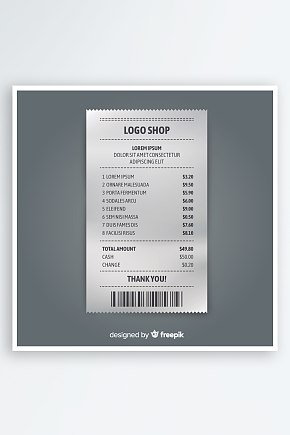 创意矢量小票模板素材下载-众图网