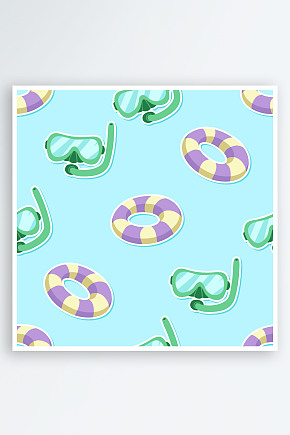 卡通无缝拼接矢量背景素材下载-众图网